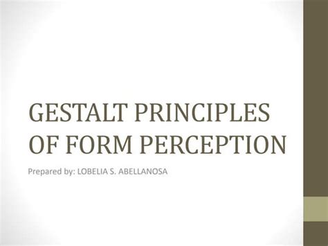 the theories of gestalt ppt