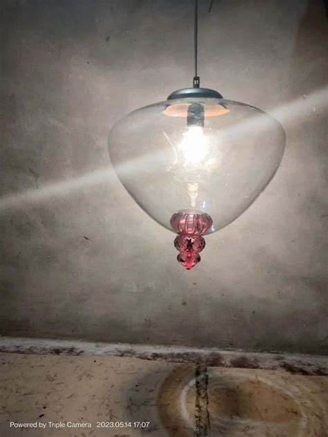 Cool White Metal Clear Glass Wall Hanging Lamp Polished Corded