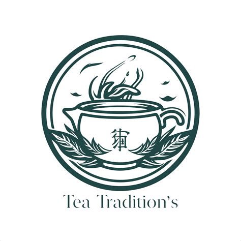 Illustration Of Herbal Traditional Tea Tea Cup Tea Leaves Oriental Chinese Tea Logo Template