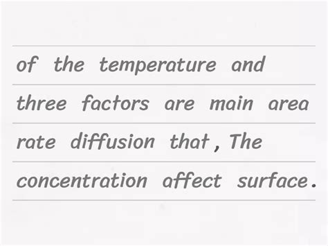 Factors Affecting Diffusion Unjumble