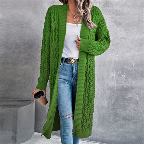 Twist Knitted Long Sweater Cardigan In 2024 Long
