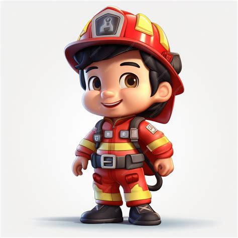 Premium Photo Firefighter Cartoon Ai Generated Image