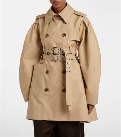 Cotton Trench Coat In Beige Ganni Mytheresa