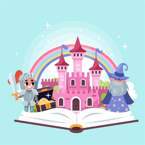 Ilustración De Fantasía Plana Dibujada A Mano Vector Premium