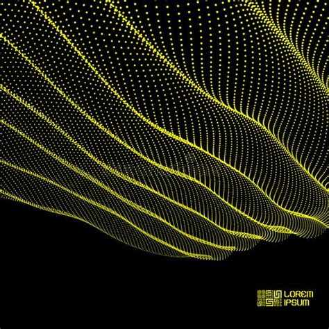 Array With Dynamic Particles Flowing Particle Waves Stock Vector