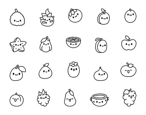 Cute Fruit Coloring Coloring Pages
