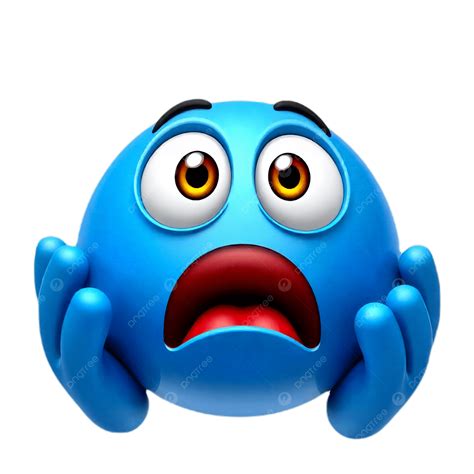 Shocked Face Emoji Blue