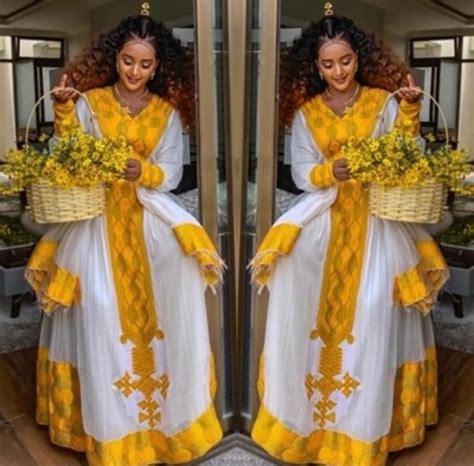 Glamorous Ethiopian Traditional Dress Habesha Kemis Eritrean
