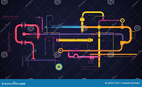 Visual Representation Of Gas Pipelines And Flow Dynamics Illustrating Network Efficiency And