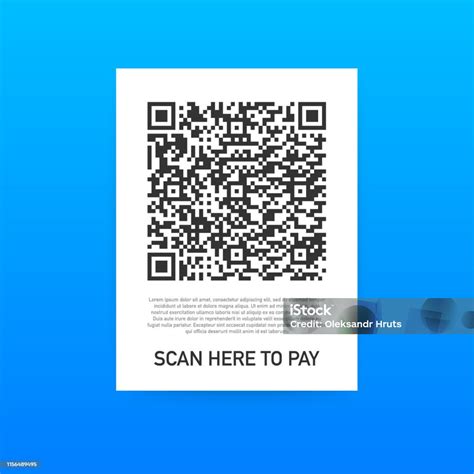 지불할 스캔 세부 사항 기술 및 비즈니스 개념에 대한 종이에 Qr 코드를 스캔하는 스마트 폰 벡터 스톡 일러스트레이션입니다