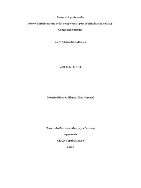 Desarrollo Paso 6 Componente Práctico Fortalecimiento De Las