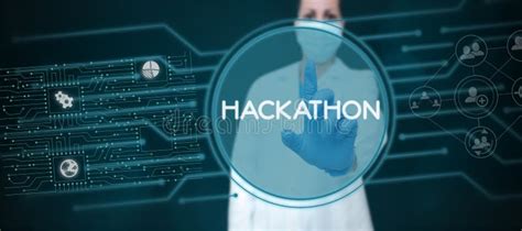 Sign Displaying Hackathon Internet Concept Event Where Large Number Of