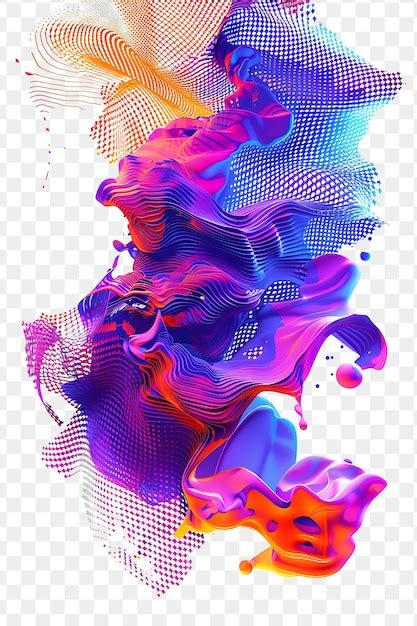 Premium Psd Displacement Map Glitch With Distorted Shapes Warped