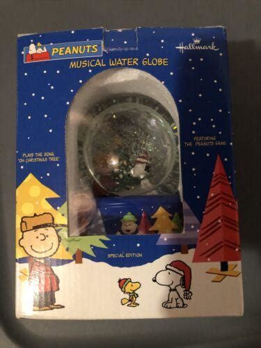 Peanuts Snoopy Hallmark Musical Water Snow Globe Oh Christmas Tree Ltd