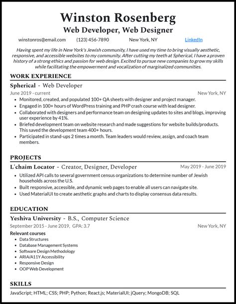 3 Junior Web Developer Resume Examples For 2025