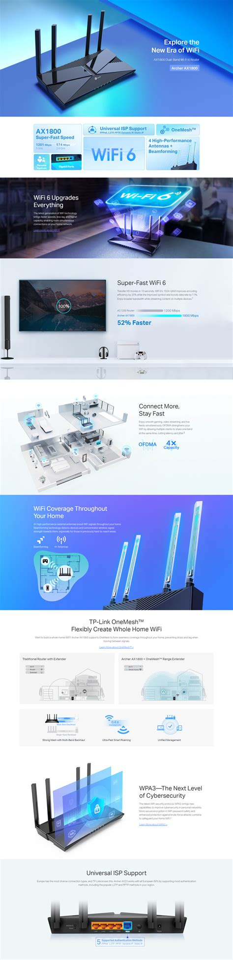Tp Link Archer Ax Dual Band Wi Fi Router Mbps At Ghz Mbps At Ghz