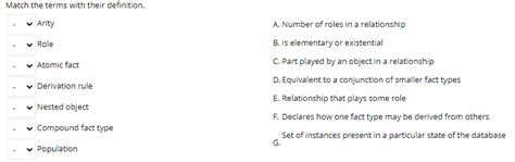 Solved Match The Terms With Their Definition Arity Role
