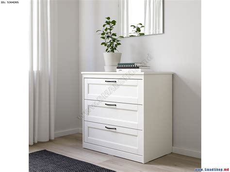 Комод Ikea Songesand 3 ящика 82x81 (Белый) купить в Кишиневе, Молдове ...
