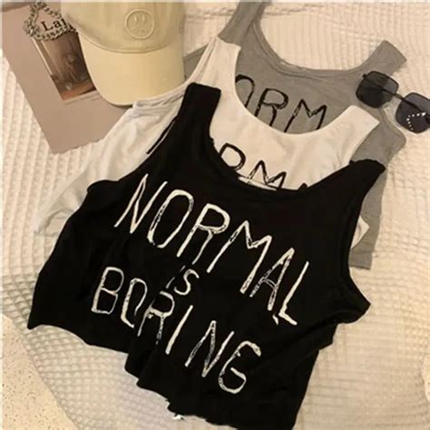 캐주얼 스포츠 소프트 티셔츠 여성용 탱크 탑 글자 인쇄 통기성 크롭탑 하이 웨이스트 루즈 그레이 화이트 캐미솔