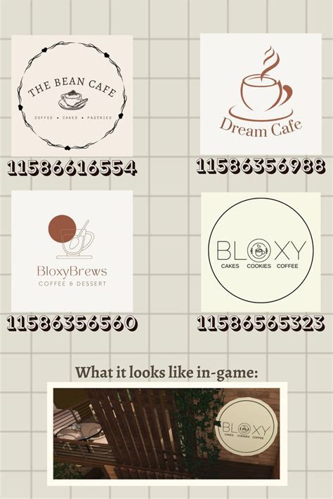 Bloxburg Coffee Decals Not Mine Cafe Decal Codes Bloxburg Bloxburg Coffee Shop Ideas Cafe Sign