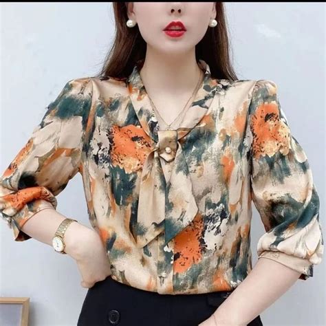 Women Spring Summer Style Chiffon Blouses Shirts Chiffon Blusen