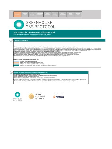 Ghg Emissions Calculation Tool 0 Pdf Petroleum Fuels