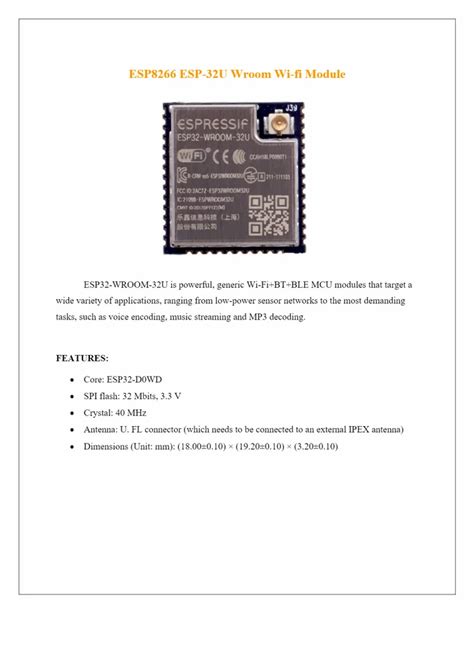 ESP32 WROOM 32U ESP8266 ESP 32U Wroom Wi Fi Module At 190 Piece In New Delhi