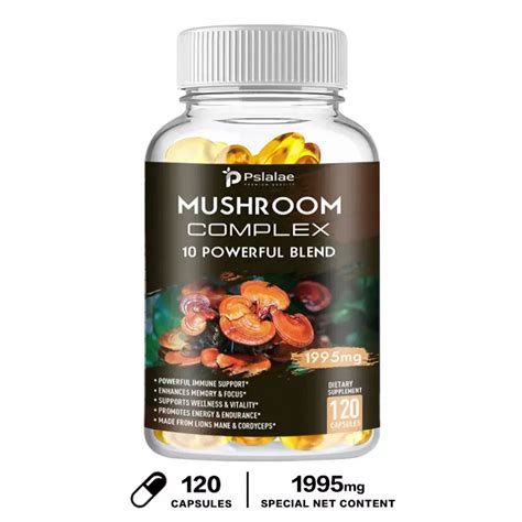Mushroom Complex 1995mg Brain Booster Memory Immunity Lions Mane