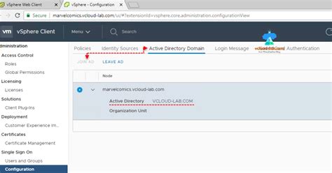 Add A VCenter Single Sign On Identity Source Active Directory Windows