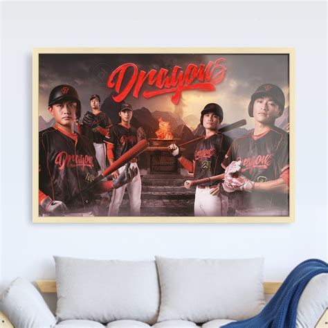 畫布無框畫 Team Dragons 狂龍主題 味全龍dragons 推薦 Phootime無框畫第一品牌