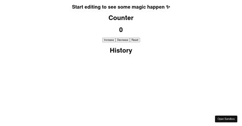 Simple React Redux Counter Example Codesandbox
