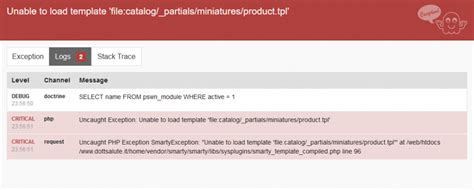 uncaught exception unable to load template file catalog partials miniatures product tpl