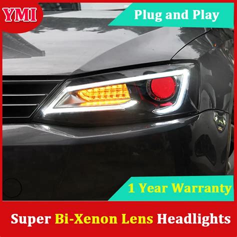 Ymi Pcs Car Style Led Headlights For Vw Jetta For Jetta Head Lamp Led Drl Lens Double