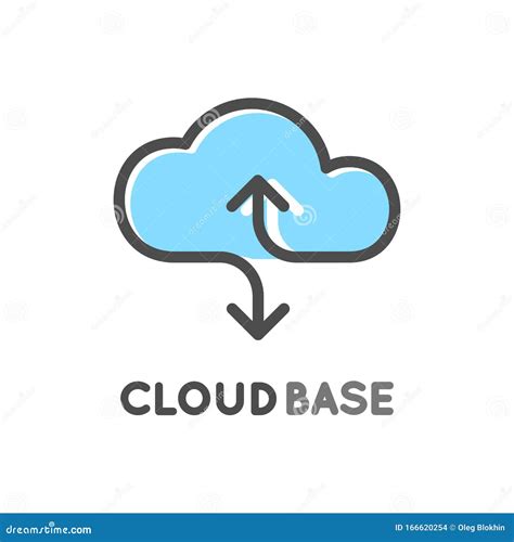 Cloud Database Logo Isolated Logotype Of Data Share In Lineart Style Stock Illustration