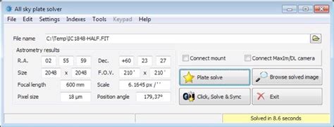 All Sky Plate Solver