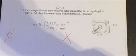 Solved Iridium Crystallizes In A Face Centered Cubic Unit Chegg