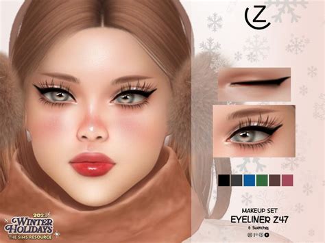 ZENX MAKEUP SET EYELINER Z47 Sims 4 Cc Makeup Makeup Cc Makeup Set