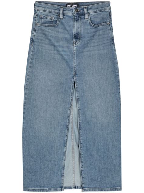 DKNY Falda Larga De Mezclilla Con Cintura Alta Azul FARFETCH MX