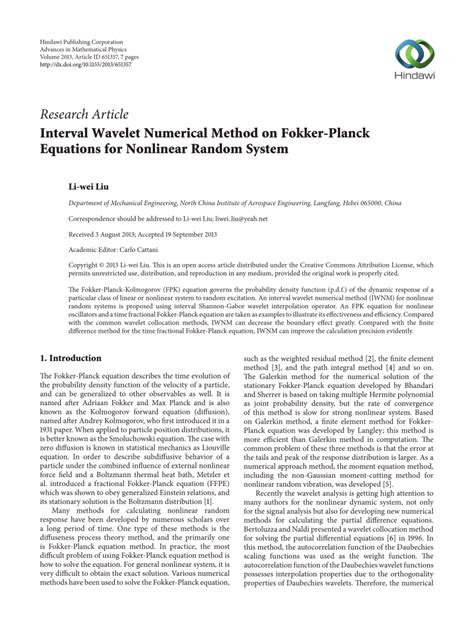 pdf interval wavelet numerical method on fokker planck equations for