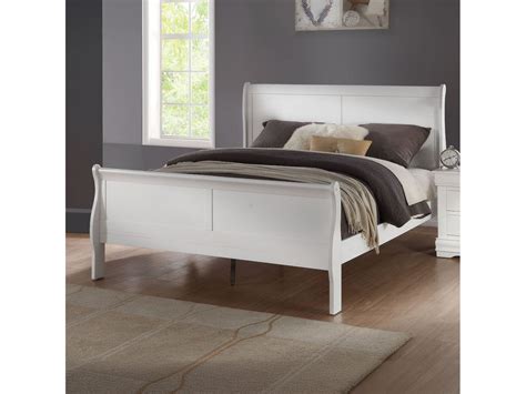 Acme Louis Philippe White Eastern King Sleigh Bed Ornate Home