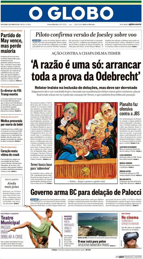 O Globo Brasil Viernes 9 De Junio De 2017 Infobae