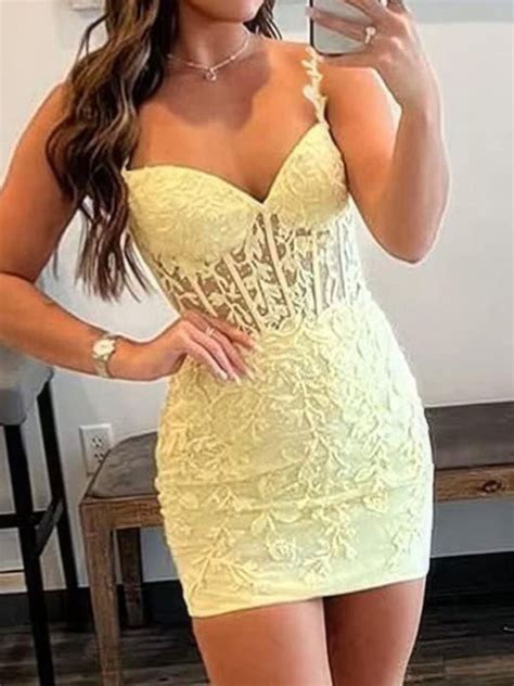 Corset Daffodil Bodycon Appliques Homecoming Dresses