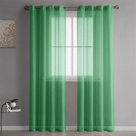 Luxe Grass Green Sheer Voile Curtain