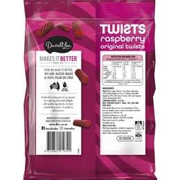 Darrell Lea Twists Raspberry Liquorice 280g Woolworths