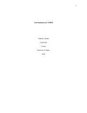 Lab Summary For Chem Docx Lab Summary For CHEM Babe S