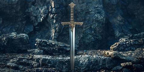 A espada lendária na pedra rei arthur39s excalibur conceito lendas