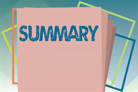 Handwriting Text Summary Concept Meaning Brief Statement Abstract