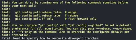 Git Fatal Need To Specify How To Reconcile Divergent Branches