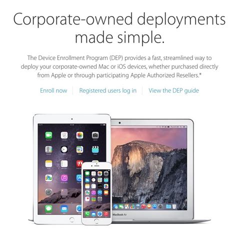 apple updates device enrollment program