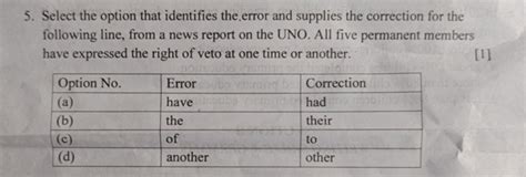 5 Select The Option That Identifies The Error And Supplies The Correcti